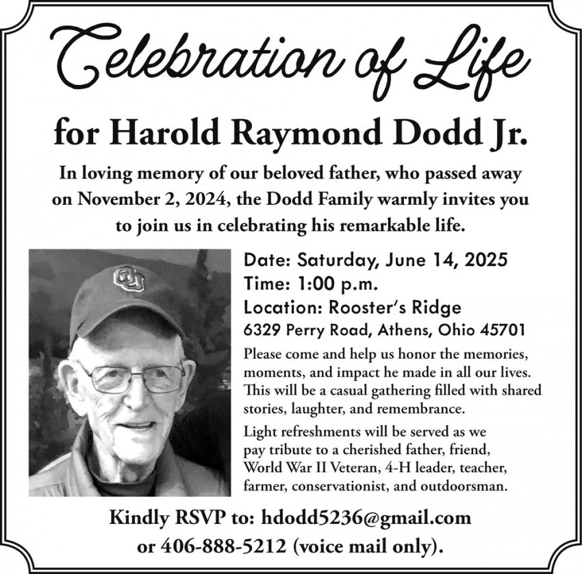Celebration of Life for Harold Raymond Dodd Jr, Stephen Dodd